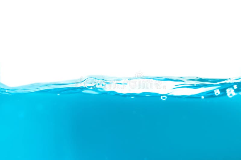 Water Surface Side View with Bubbles and Waves in the Isolated ...