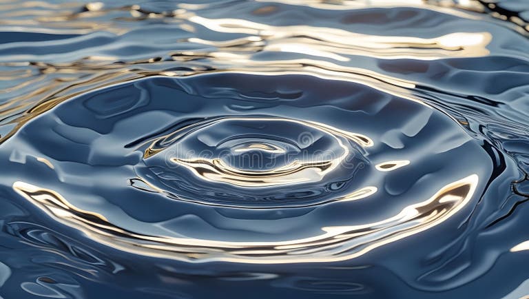 Water Surface Sound Waves Ripples Realistic Reflection Stock Photo ...