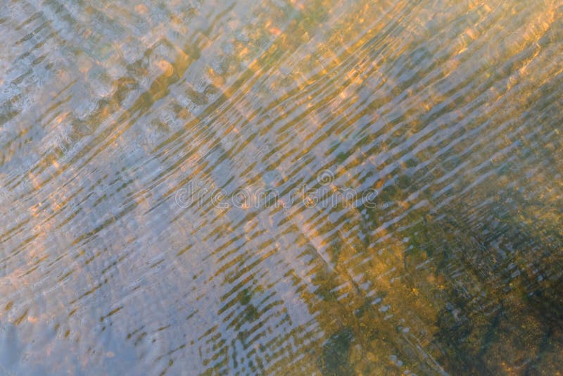 The Water Surface in the Stream is Clear and Slowly Flowing. Stock ...