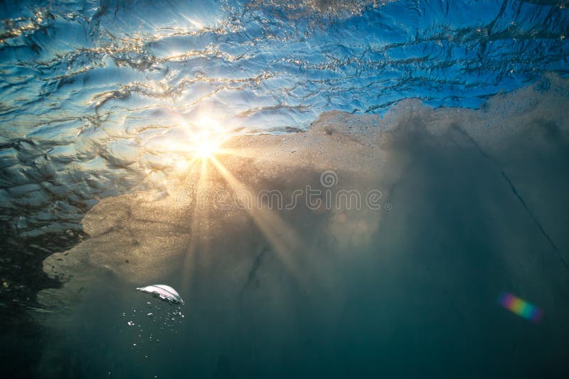 Underwater Sunlight with Air Bubbles Stock Photo - Image of turquoise ...