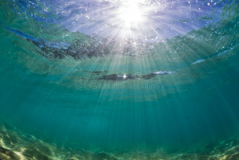 Water Surface with the Sun Underwater Stock Photo - Image of diving ...