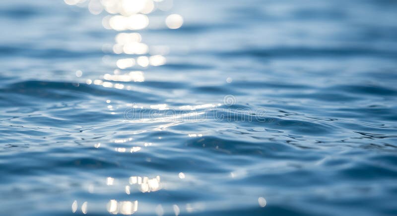 Water Surface with Sunlight Reflection Creates a Calm and Peaceful ...