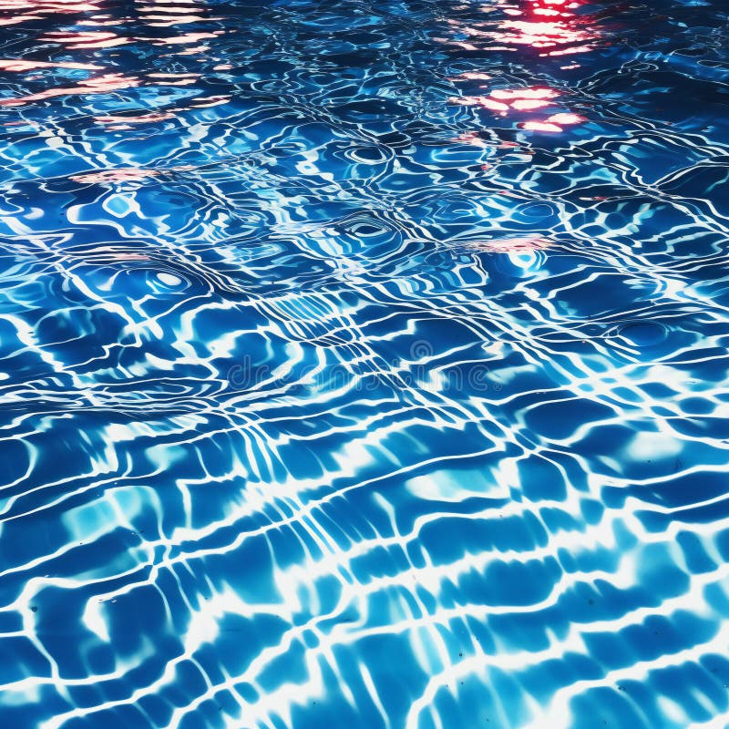 Water Surface in Swimming Pool with Sun Reflections, Background and ...