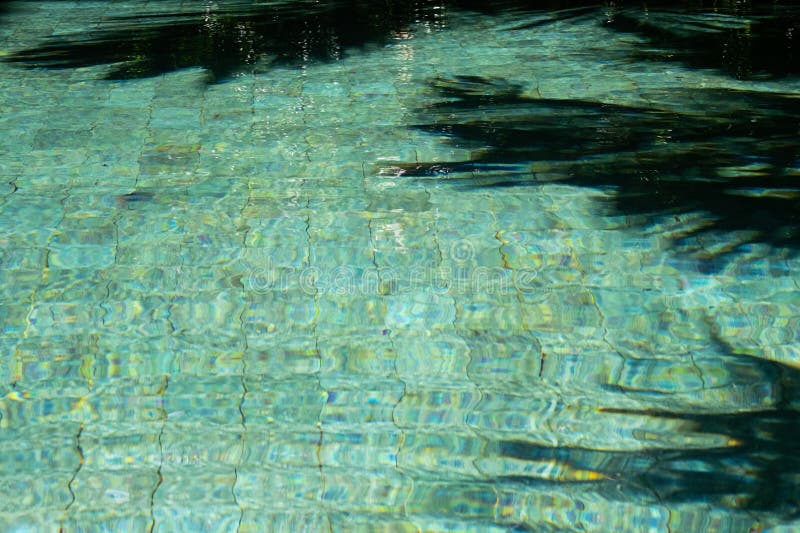 Water Surface in Swimming Pool with Sunny Reflections and Shadows Stock ...