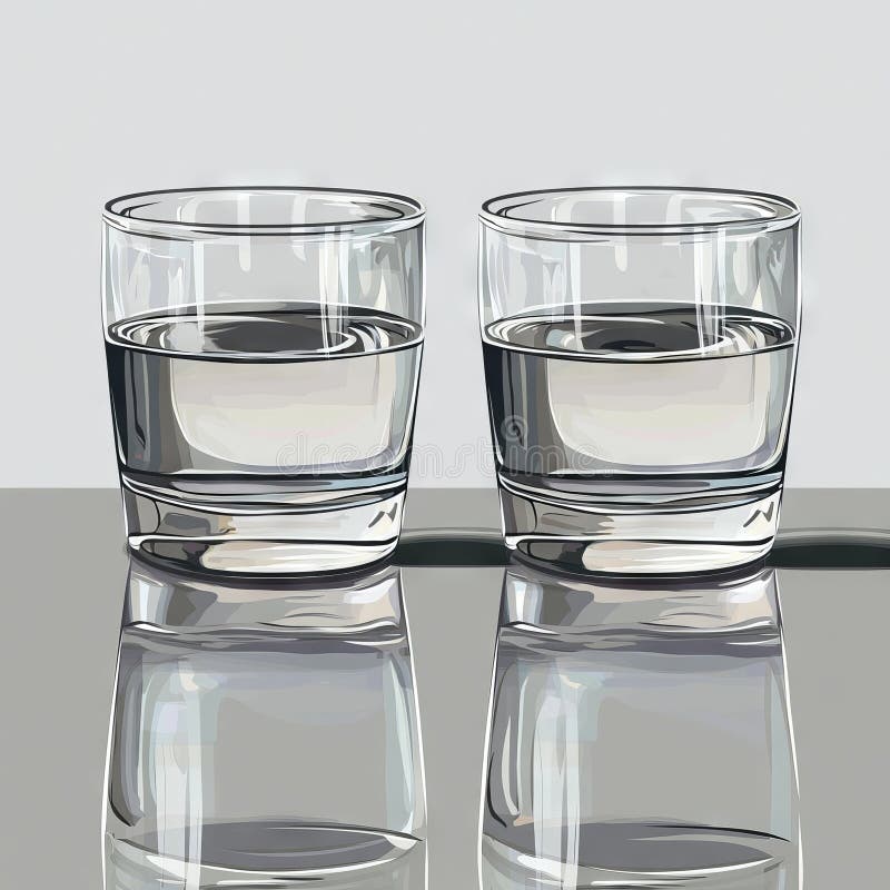 Water on the Surface of Two Glass Shot Glasses Stock Image - Image of ...