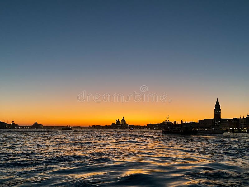 Water Surface of Venetian Lagoon at Sunset Stock Photo - Image of ...