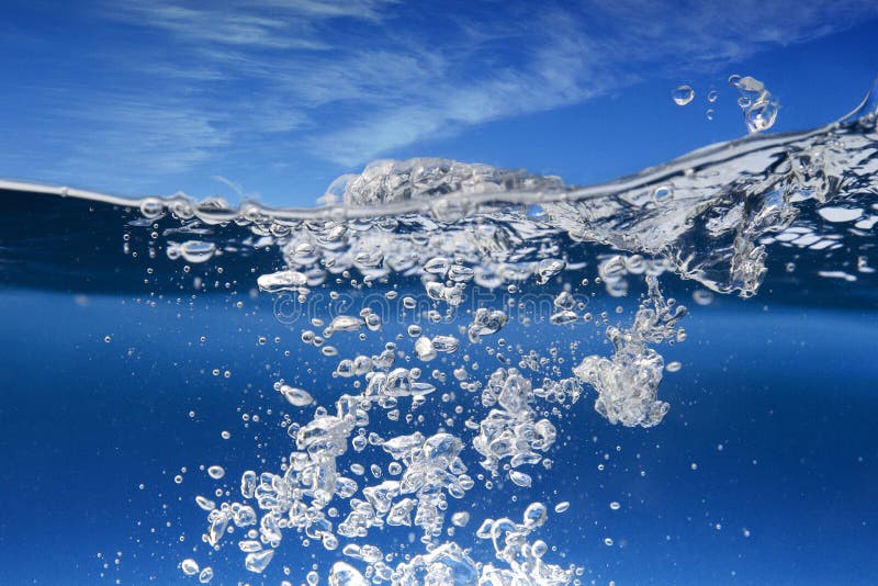 Water Surface with Wave and Bubbles Stock Image - Image of drop, nature ...