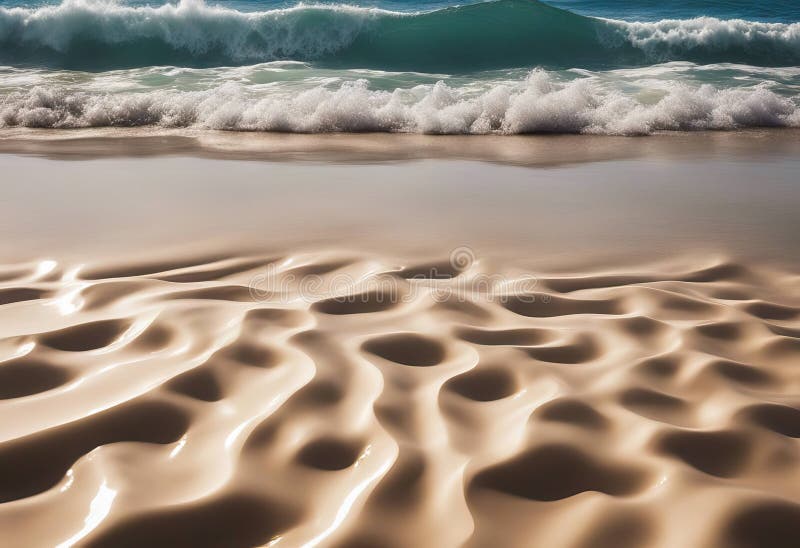 Water Surface Wave of Ocean on the Sandy Beach Nature Background Modern ...