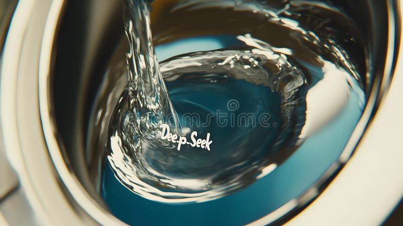 Water Swirling in a Metallic Sink. Stock Illustration - Illustration of ...