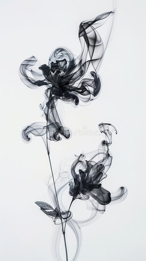 Water Swirls with Swirls of Black Ink, Creating Delicate Patterns that ...