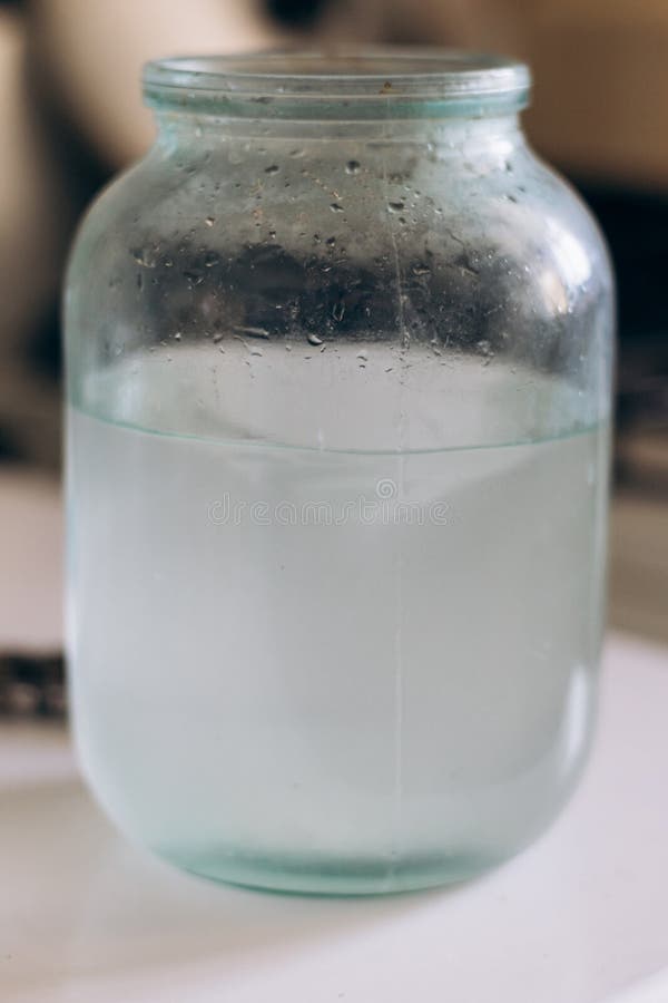 Water Swirls in a Glass Jar. Stirring the Liquid Stock Image - Image of ...