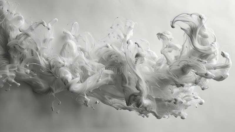 The Water Swirls in White Ink Dropped into it. Ink in Motion Stock ...