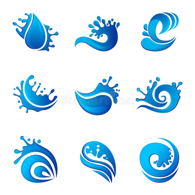 Water symbol set stock vector. Illustration of bubble - 28119630
