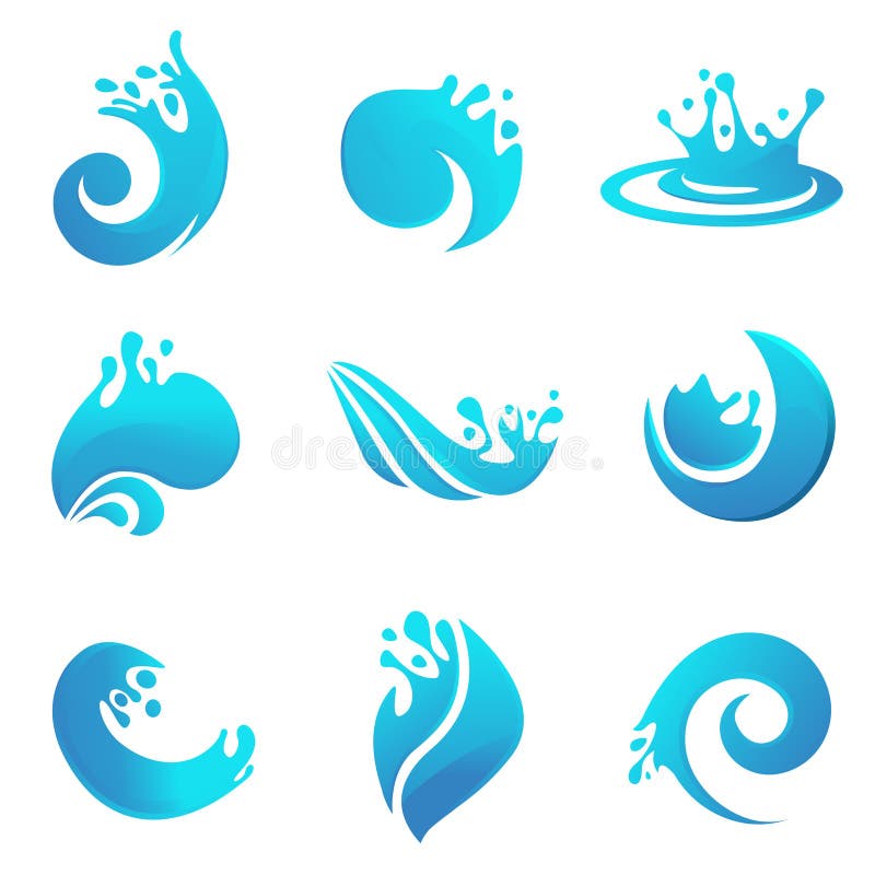 Water symbol set stock vector. Illustration of curve - 16503531