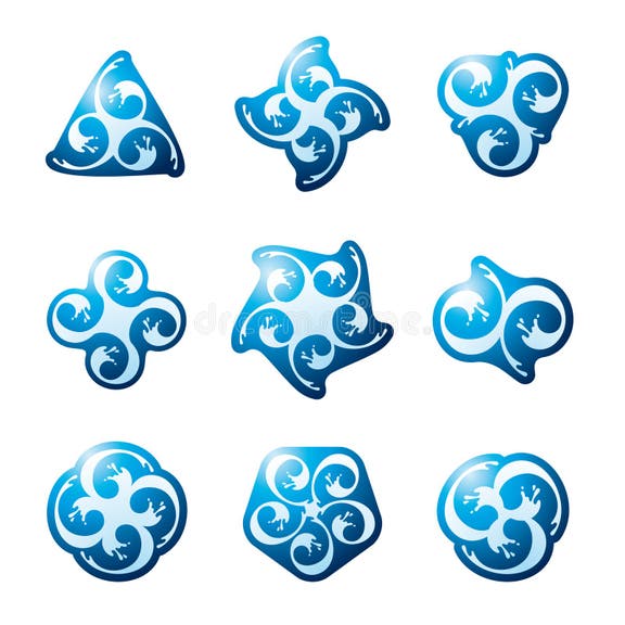 Water Symbols stock vector. Illustration of drop, smooth - 18860829
