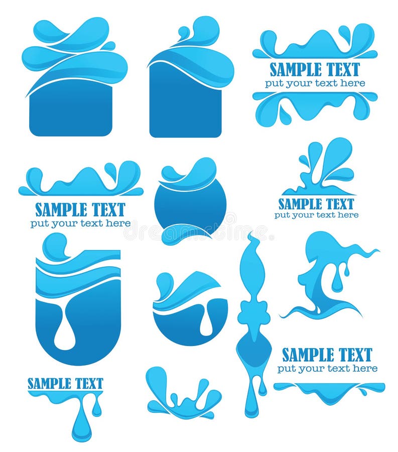 Water symbols and emblems stock vector. Illustration of element - 57327320