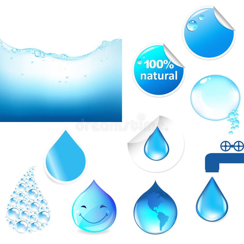 Water Symbols Set stock vector. Illustration of beautiful - 22218024