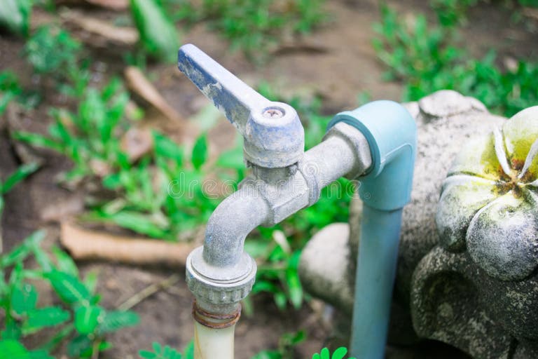 Water Tab stock image. Image of garden, flow, iron, pipe - 48858379