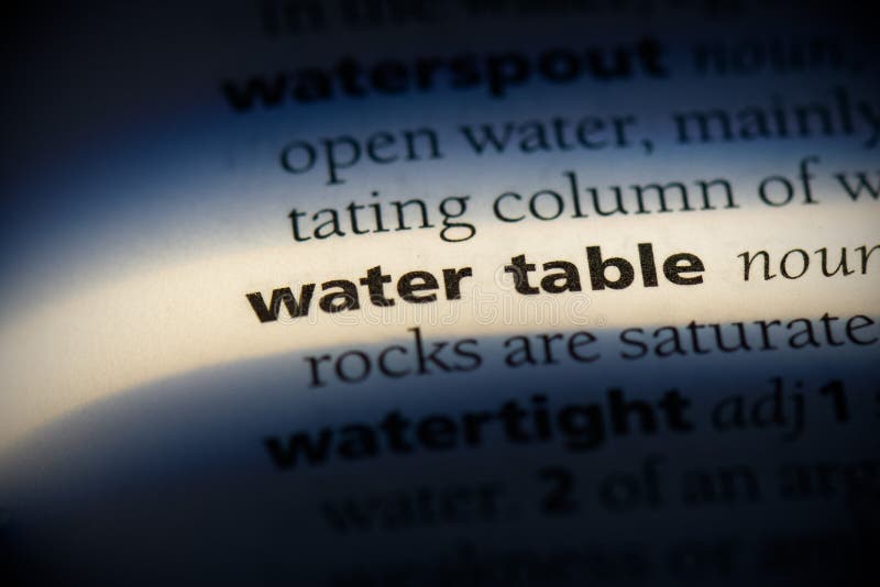 Water table stock image. Image of detail, dictionary - 161576971