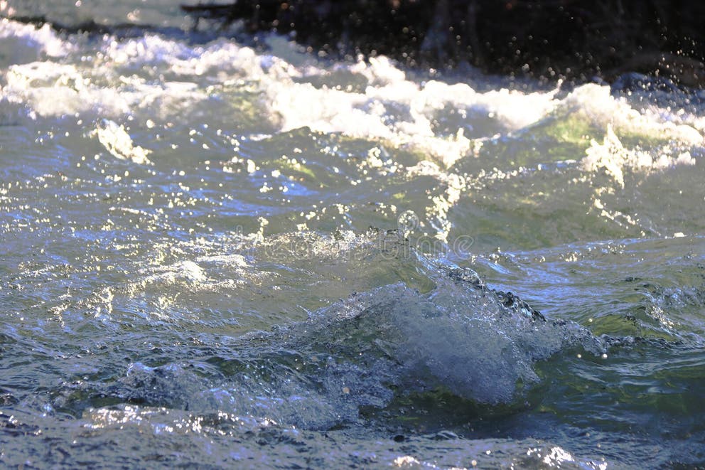 Water Tango in the River with Spray Stock Image - Image of frost, time ...