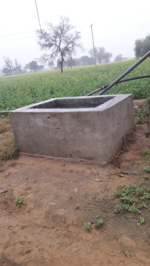 Water Tank in the Field Trees and Crops Stock Image - Image of tank ...