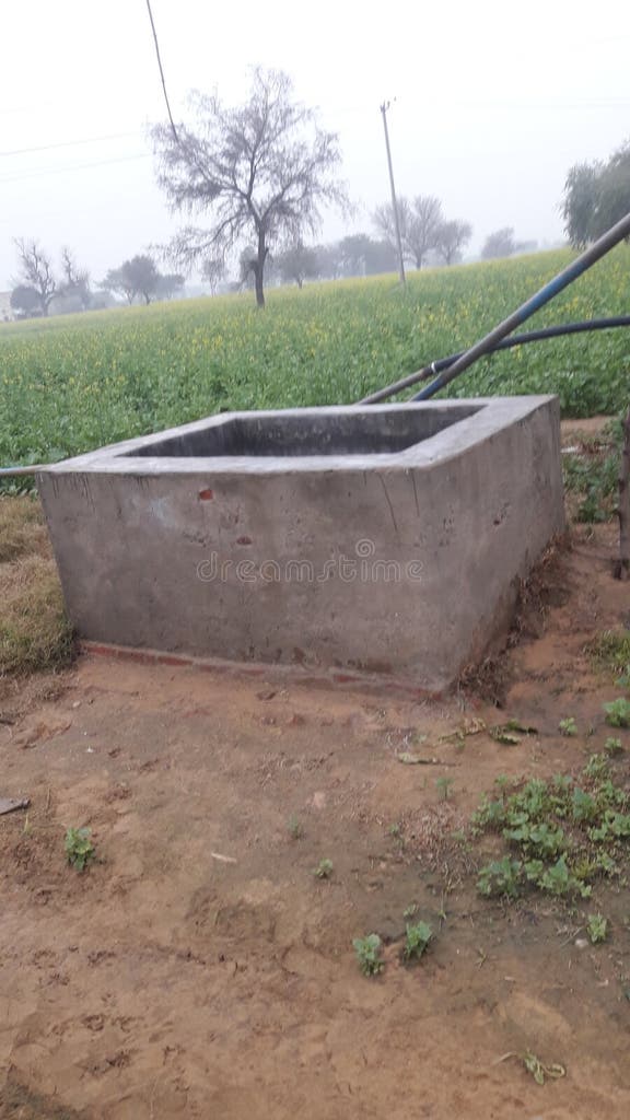 Water Tank in the Field Trees and Crops Stock Image - Image of tank ...