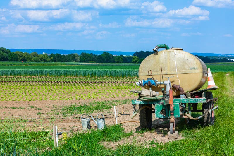Water Tank on the Fields in the Summer Editorial Stock Photo - Image of ...