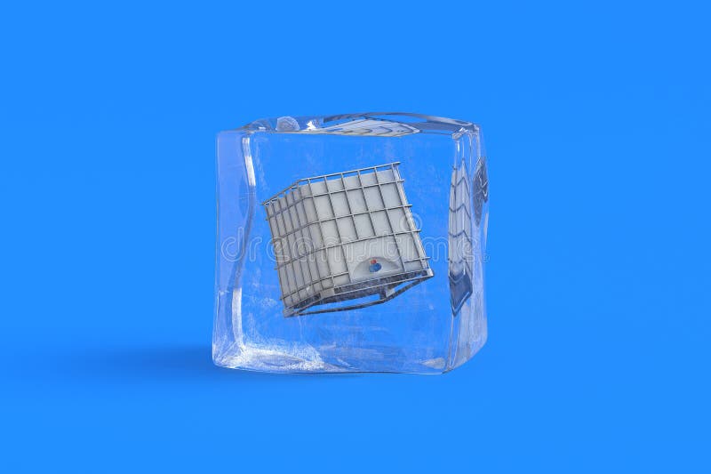 Water tank in ice cube. stock illustration. Illustration of frost ...