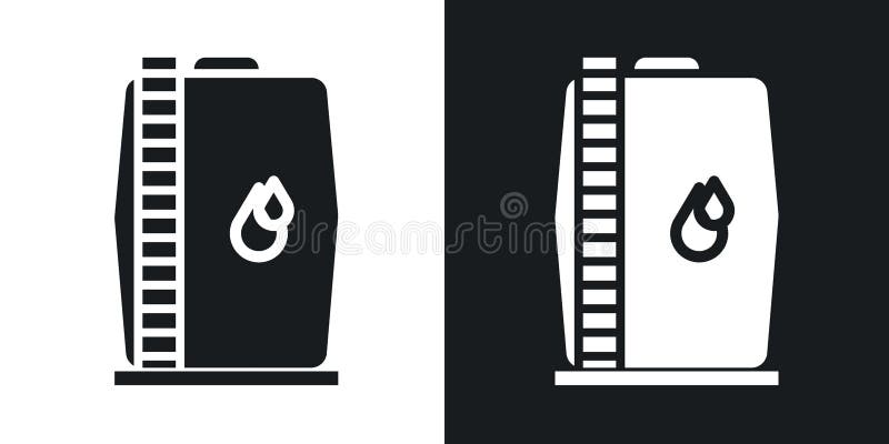 Water Tank Line Icon Isolated on White Background Stock Vector ...