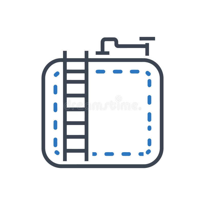 Water Tank with Ladder Icon Stock Vector - Illustration of ladder ...
