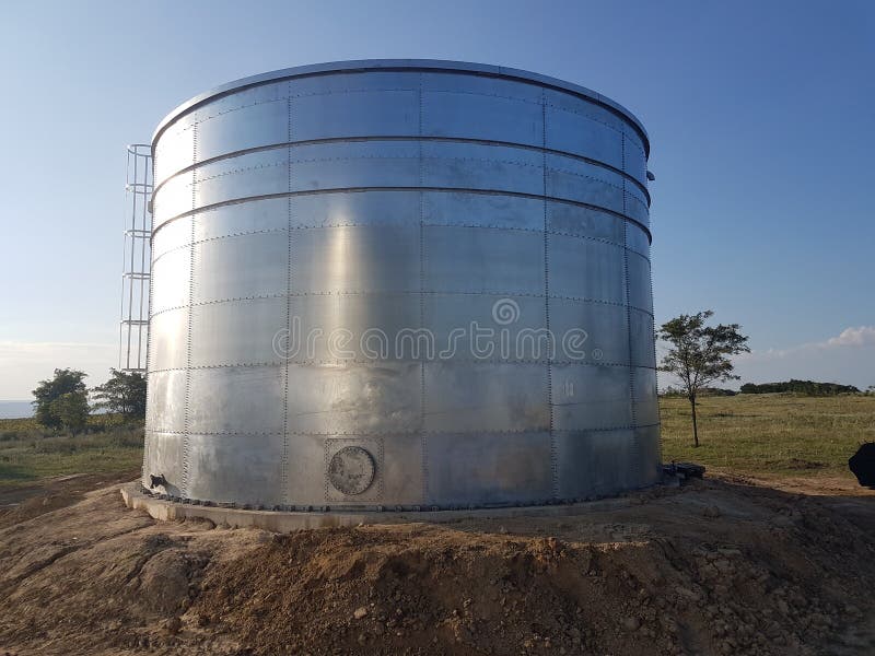 Water Tank Metallic Tank Water Storage Stock Image - Image of storage ...