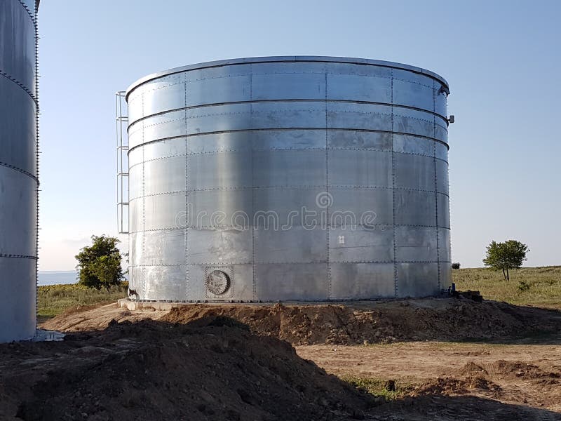 Water Tank Metallic Tank Water Storage Stock Photo - Image of pump ...