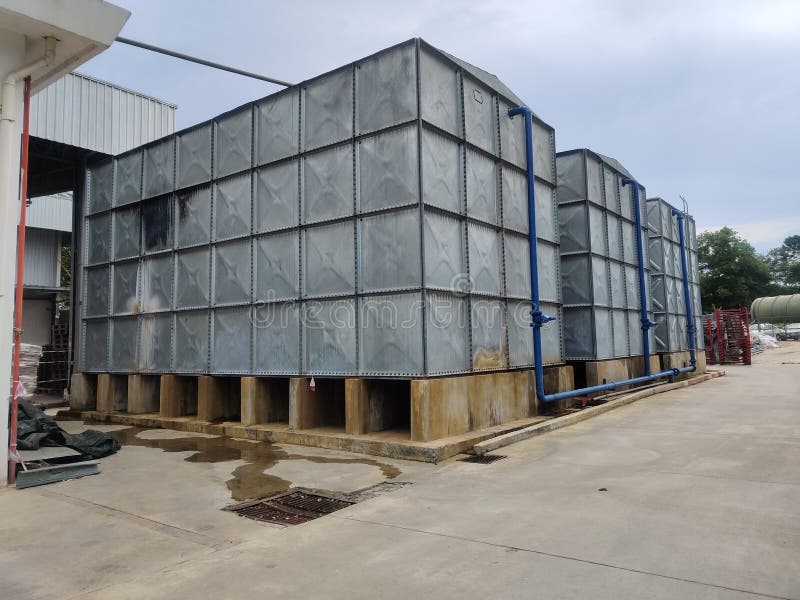 3 Water Tank Rectangle Shape Design Stock Photo - Image of design ...