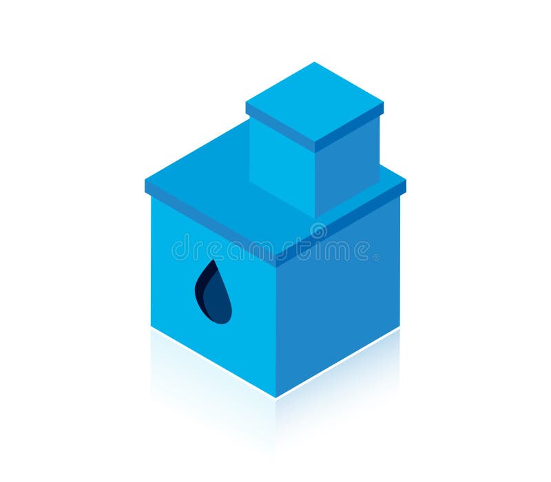Water Tank Sump Blue Simple Icon Stock Vector - Illustration of ...