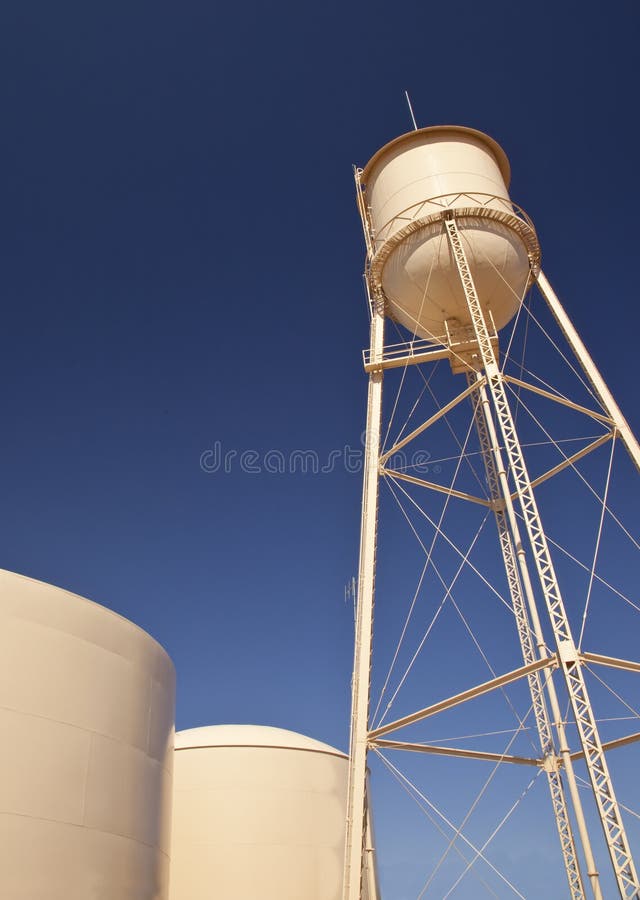 Water Tanks and Blue Sky stock image. Image of round - 11081543