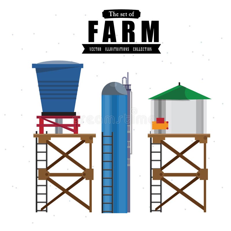 Water tanks - stock illustration. Illustration of blue - 68245302