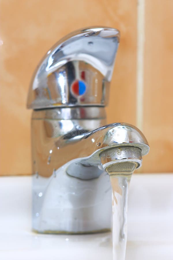Running tap stock image. Image of waste, fitting, plated - 2495821