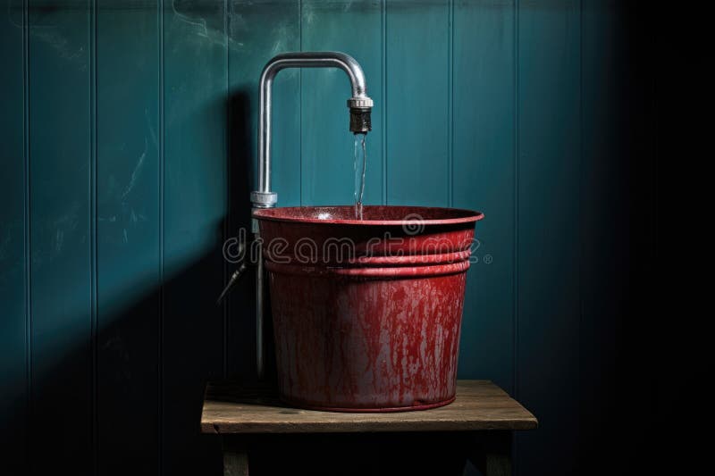 A Water Tap Aligned with a Bucket Stock Photo - Image of household ...