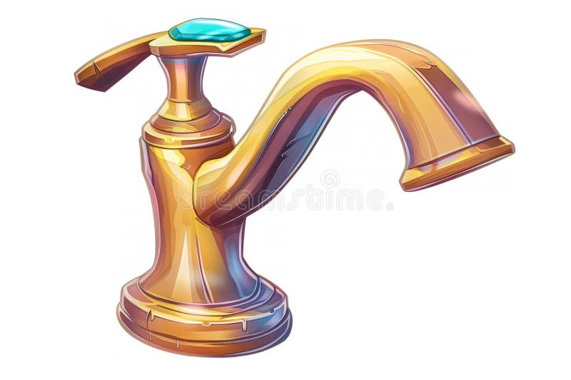 Water Tap on a Clear White Background. Stock Image - Image of water ...