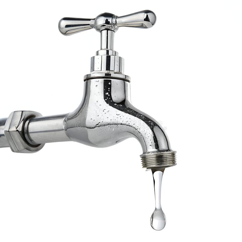 Water Tap with Dripping Water, Plumbing Concept Stock Illustration ...