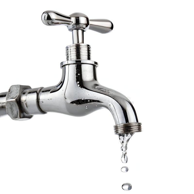 Water Tap with Dripping Water, Symbolizing Water Wastage Stock ...