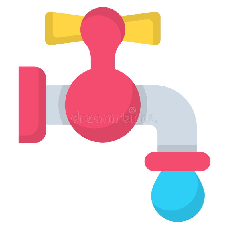 Water tap, drop flat icon stock vector. Illustration of vector - 259971399