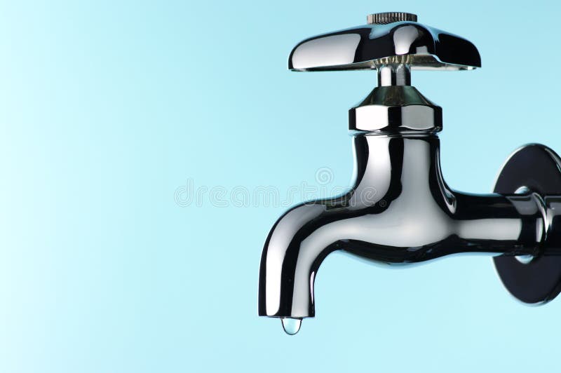 Water Tap with Drop.(horizontal) Stock Image - Image of watery ...