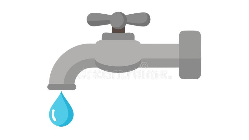 Water Tap with Drop Icon for Water Supply and Savings, Vector Design ...