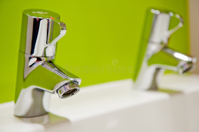 Water Tap with a Fresh Coloured Green Background Stock Photo - Image of ...