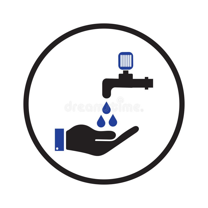 Water tap and hand icon stock vector. Illustration of icon - 262292778