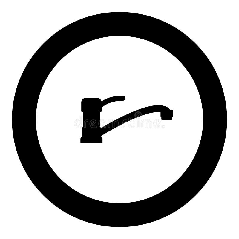 Water Tap Icon in Circle Round Black Color Vector Illustration Image ...