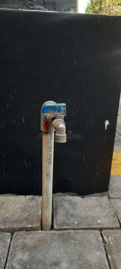 Water Tap Installed in the Yard Stock Image - Image of installed, dull ...