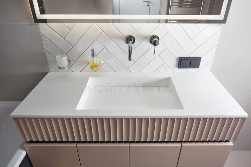 Water Tap Made of Chrome Material. Bathroom Water Mixer. Stock Image ...