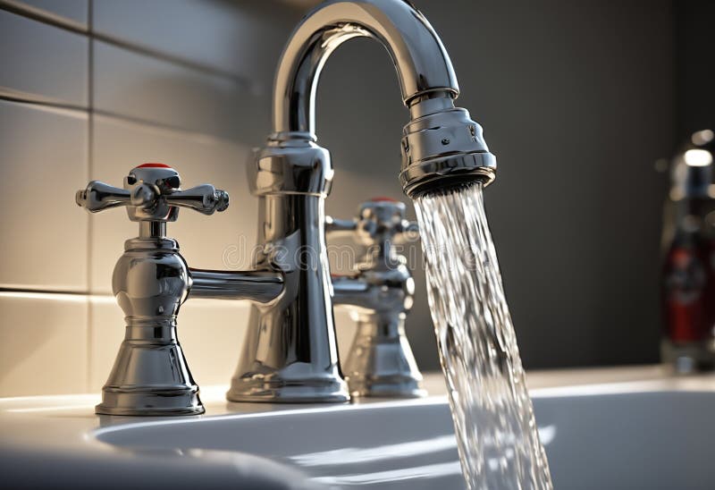 Water Tap Made of Chrome Material. Generative AI Stock Illustration ...